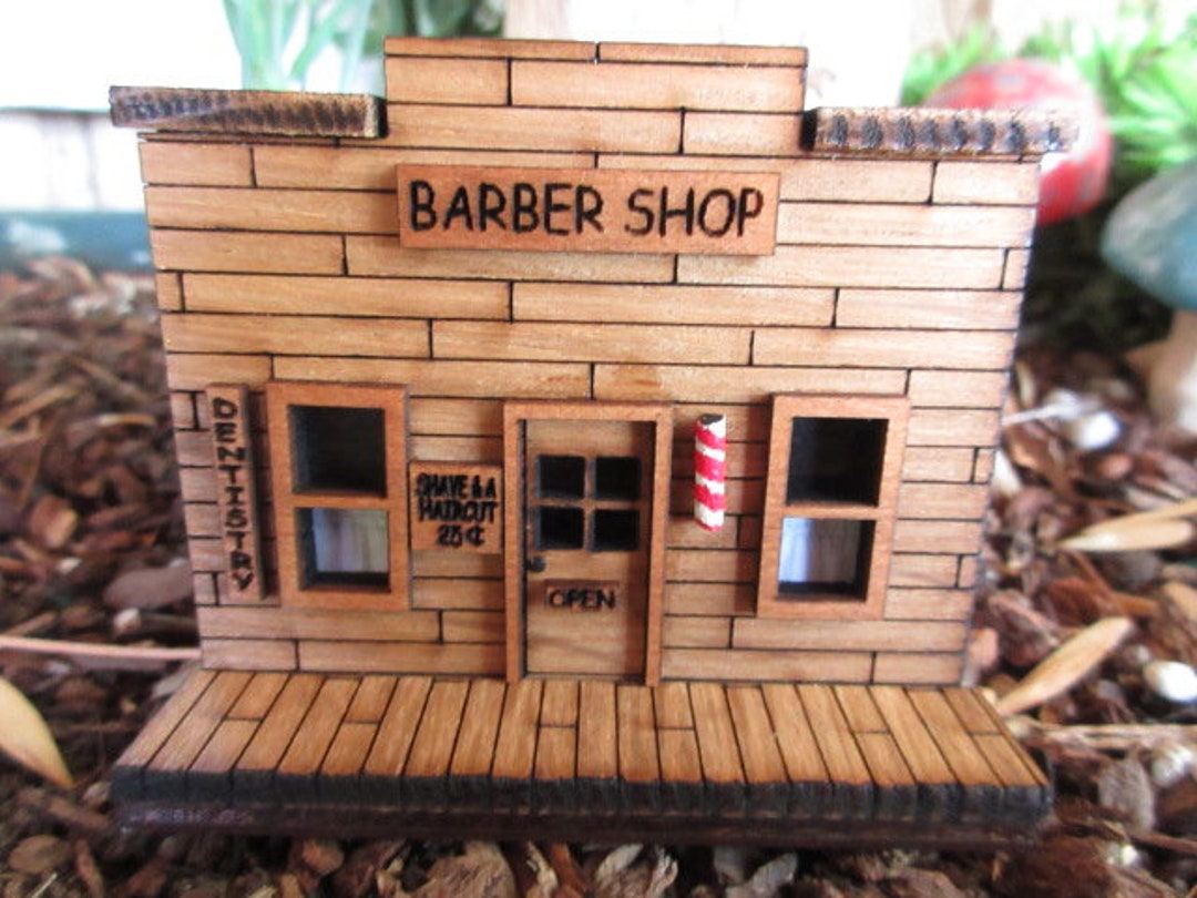 HO Scale Miniature Old Western Barber Shop/dentist Rustic Building ...