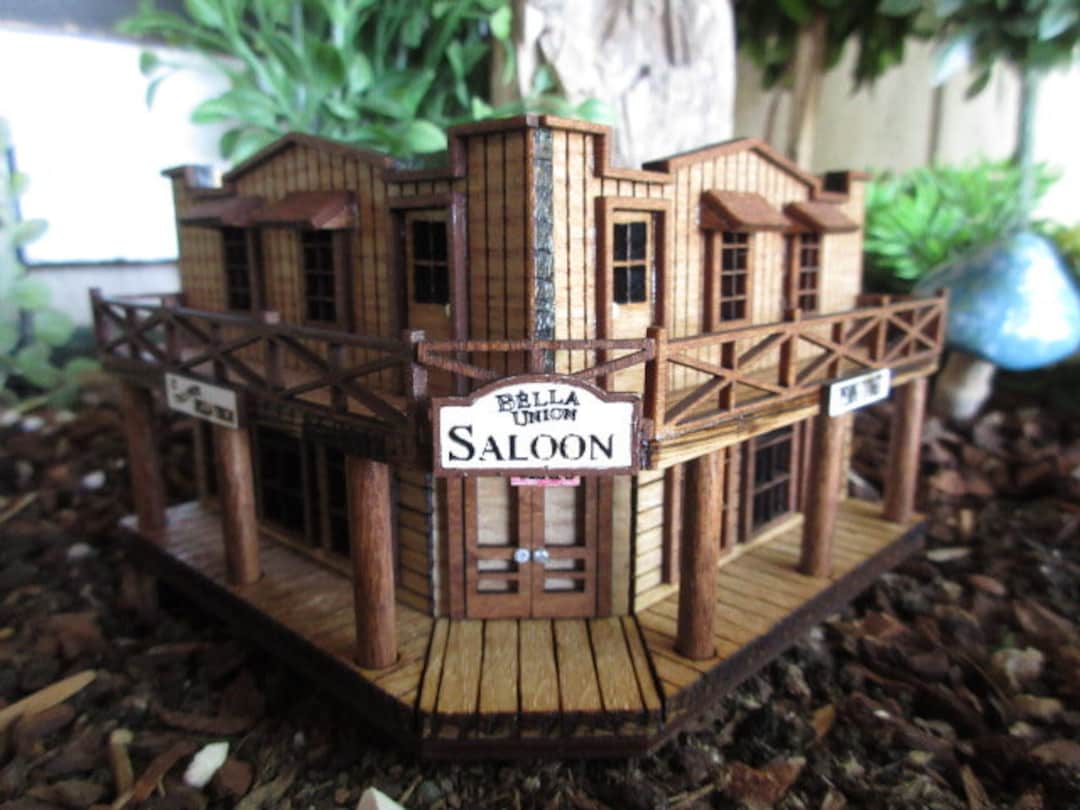 HO Scale 1:87 the Bella Union Saloon Deadwood Old West Miniature Rustic ...