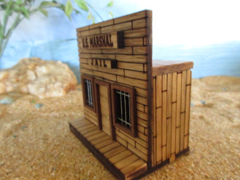 HO Scale 1:87 Miniature Old Western US Marshal and Jail House - Etsy