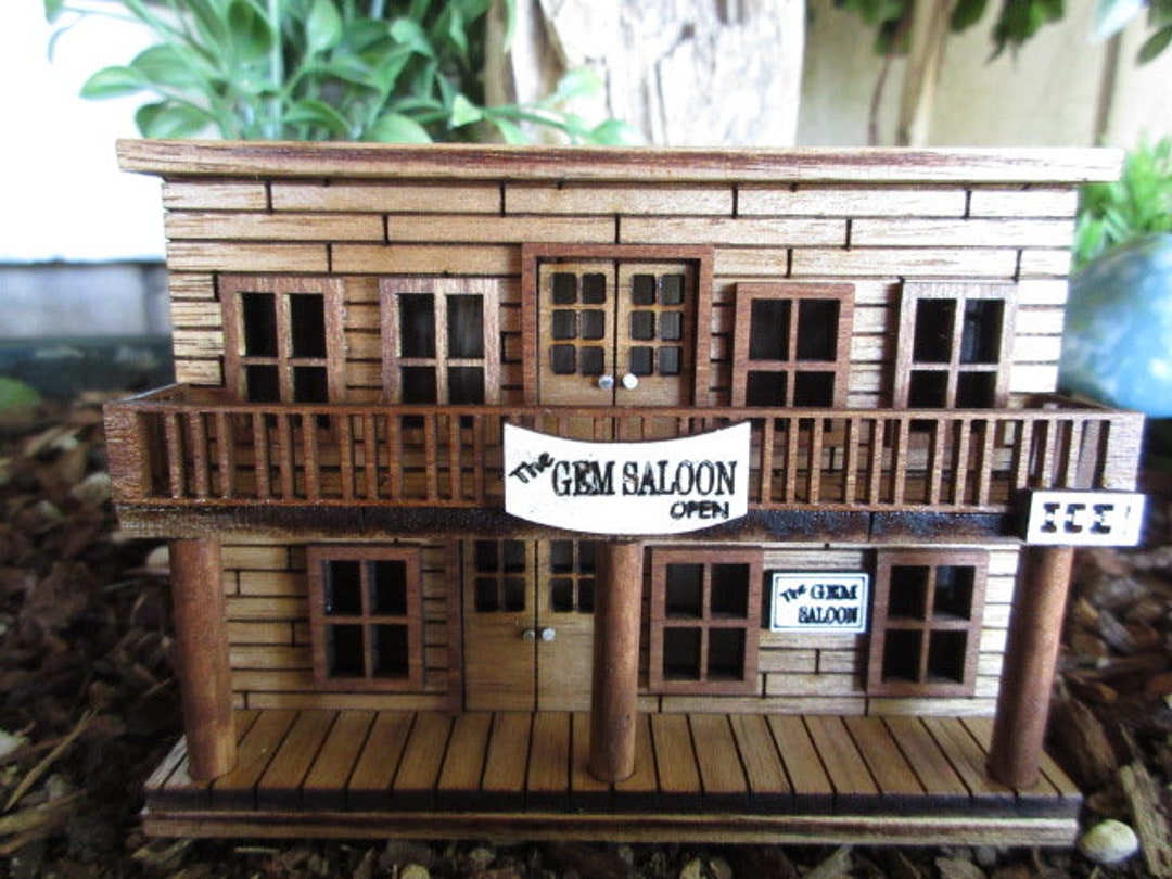 HO Scale 1:87 the Gem Saloon, Deadwood, Old West Miniature Rustic ...