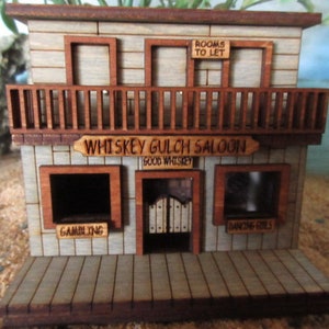 HO Scale Miniature Old Western Whiskey Gulch Saloon Rustic Building ...
