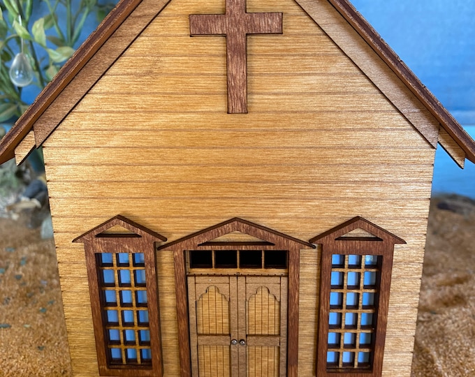 O Scale Miniature Rustic Church 1:43 Scale Western Building - Etsy