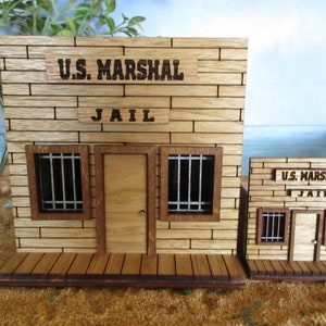 HO Scale 1:87 Miniature Old Western US Marshal and Jail House, Model ...