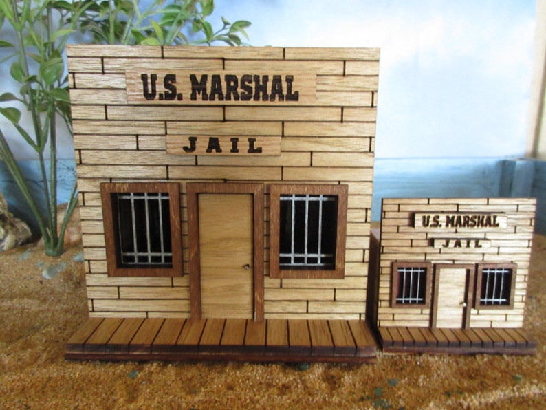 HO Scale US Marshal Jail, Miniature Old West Building (1:87) - Etsy