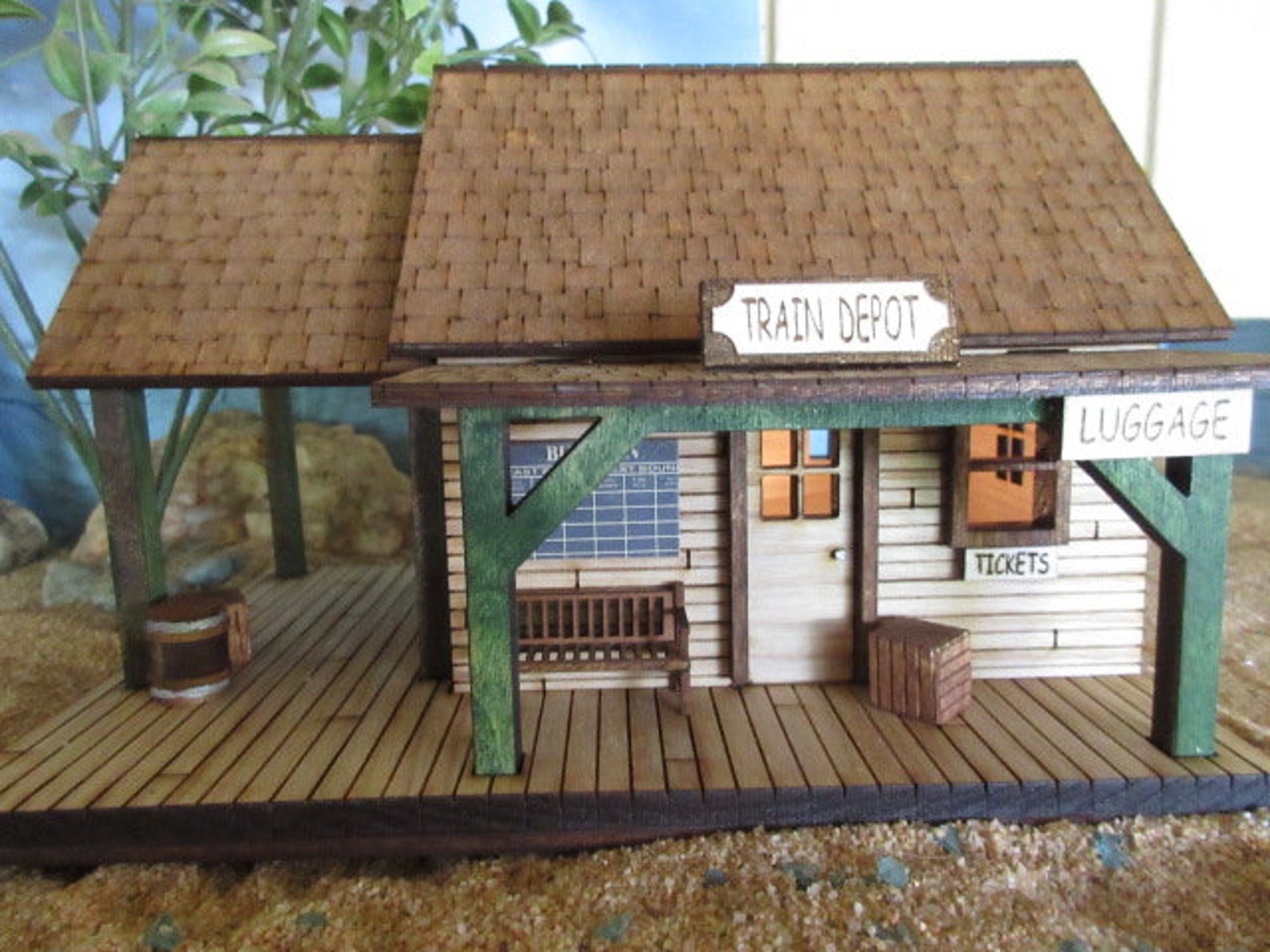 O Scale Old West Miniature Rustic Train Depot Building, Model Train ...
