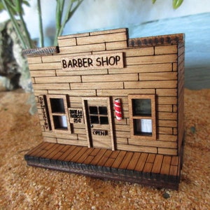 HO Scale Miniature Old Western Barber Shop/dentist Rustic Building ...