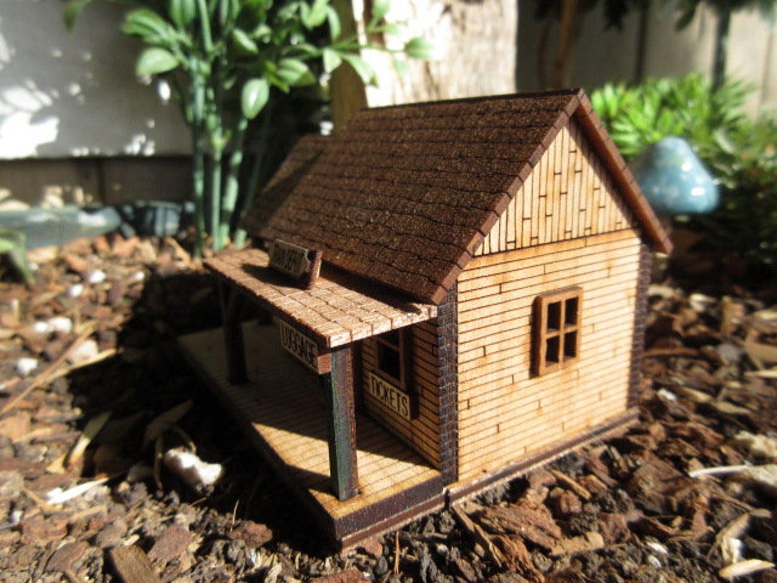 H0 Scale Old West Miniature Rustic Train Depot Building, Model Train ...