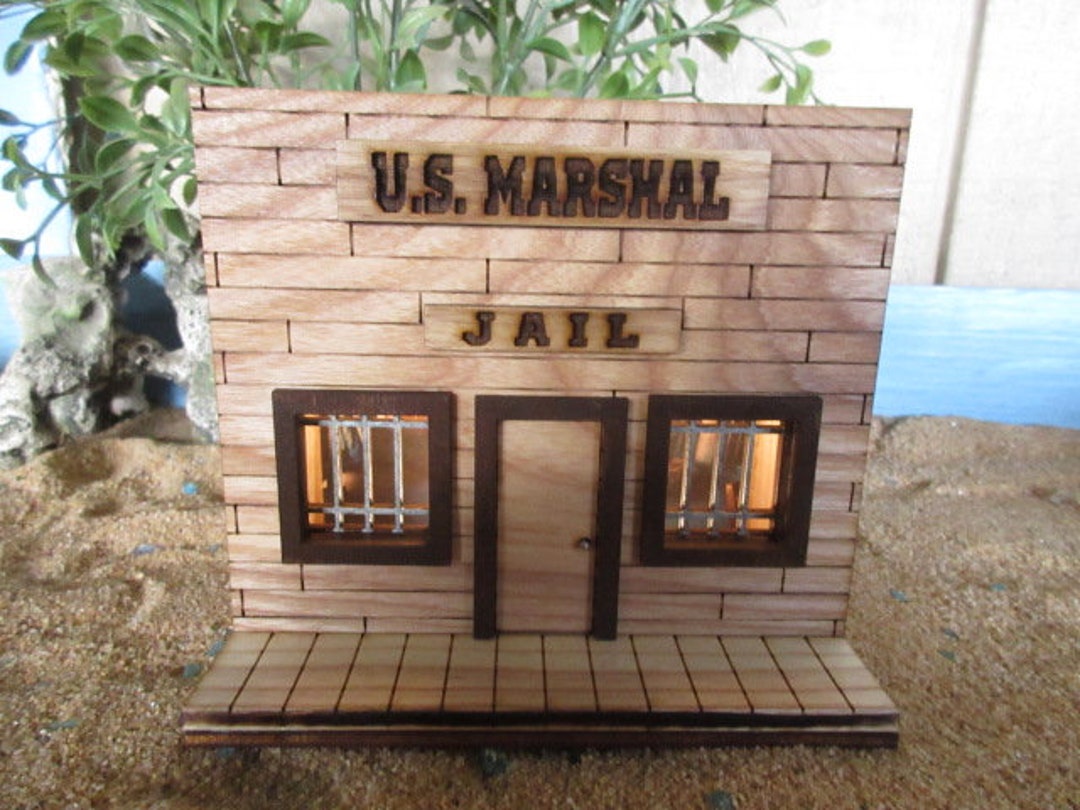 O Scale Miniature Old Western US Marshal and Jail House, Model Train ...