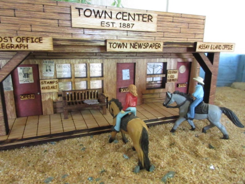 O Scale Miniature Old Western Town Center Rustic Building American Old ...