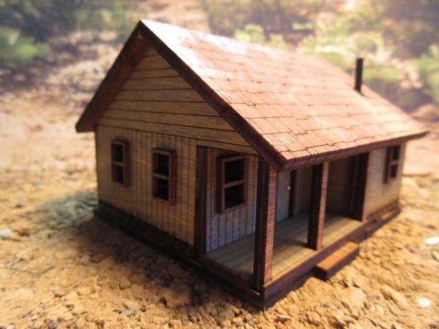 HO Scale Old West Farm House Cabin 1:87 Scale - Etsy