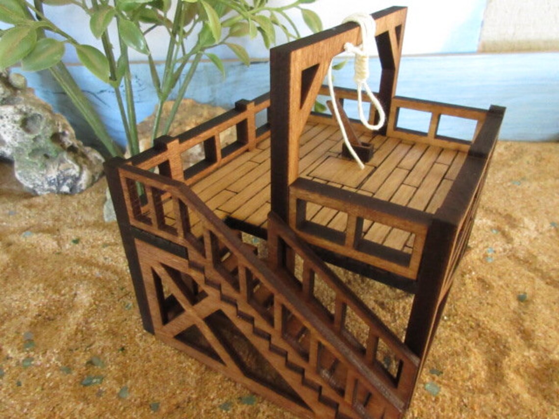 O Scale Miniature Old Western Gallows Train Decor Accessories 1:43 ...