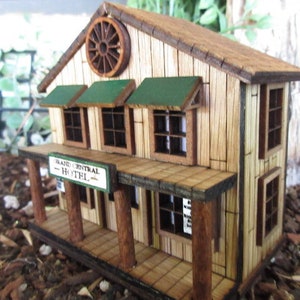 HO Scale 1:87 Grand Central Hotel, Deadwood, Old West Miniature Rustic ...
