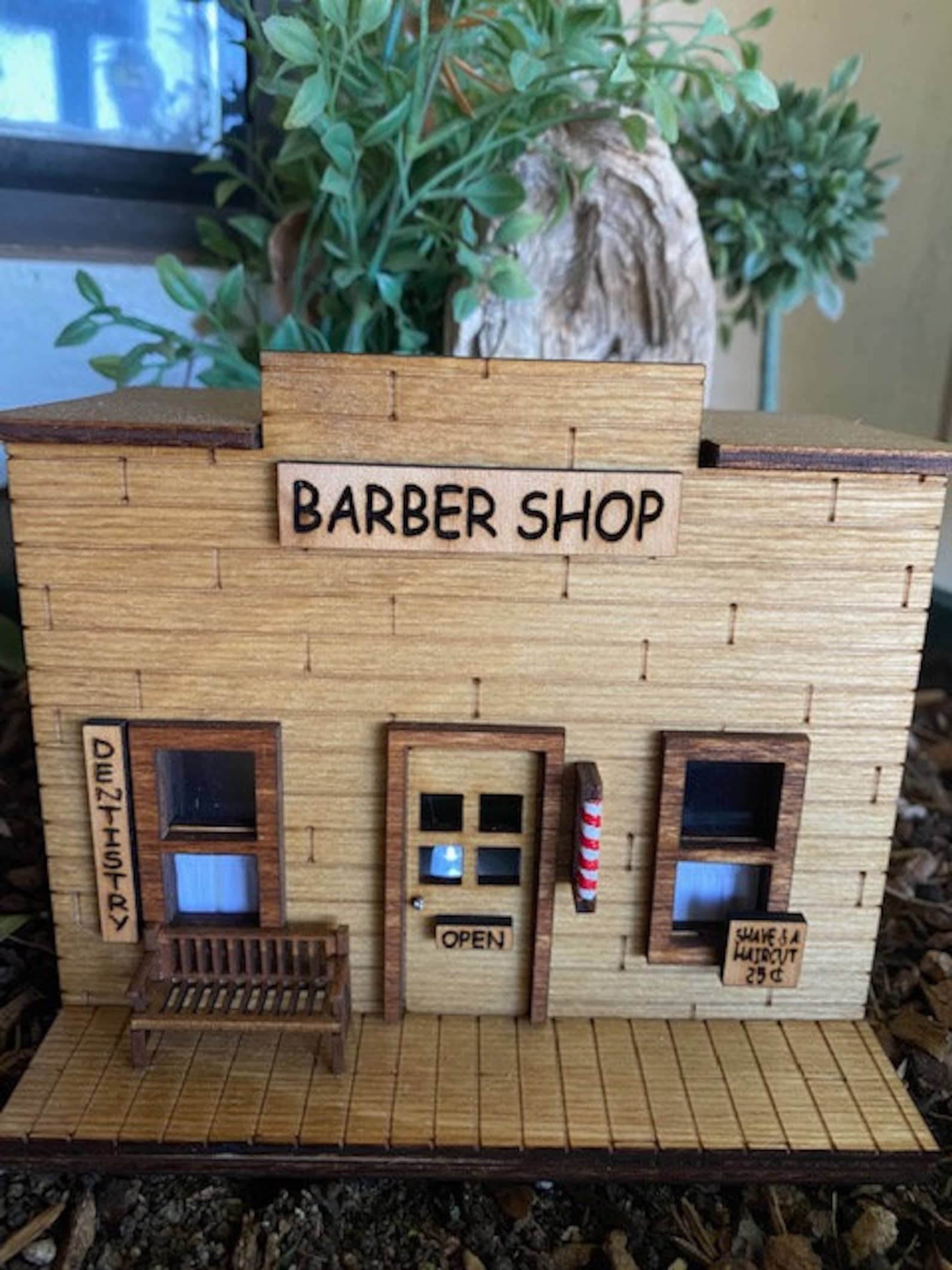 O Scale Miniature Old Western Barber Shop/dentist Rustic Building ...