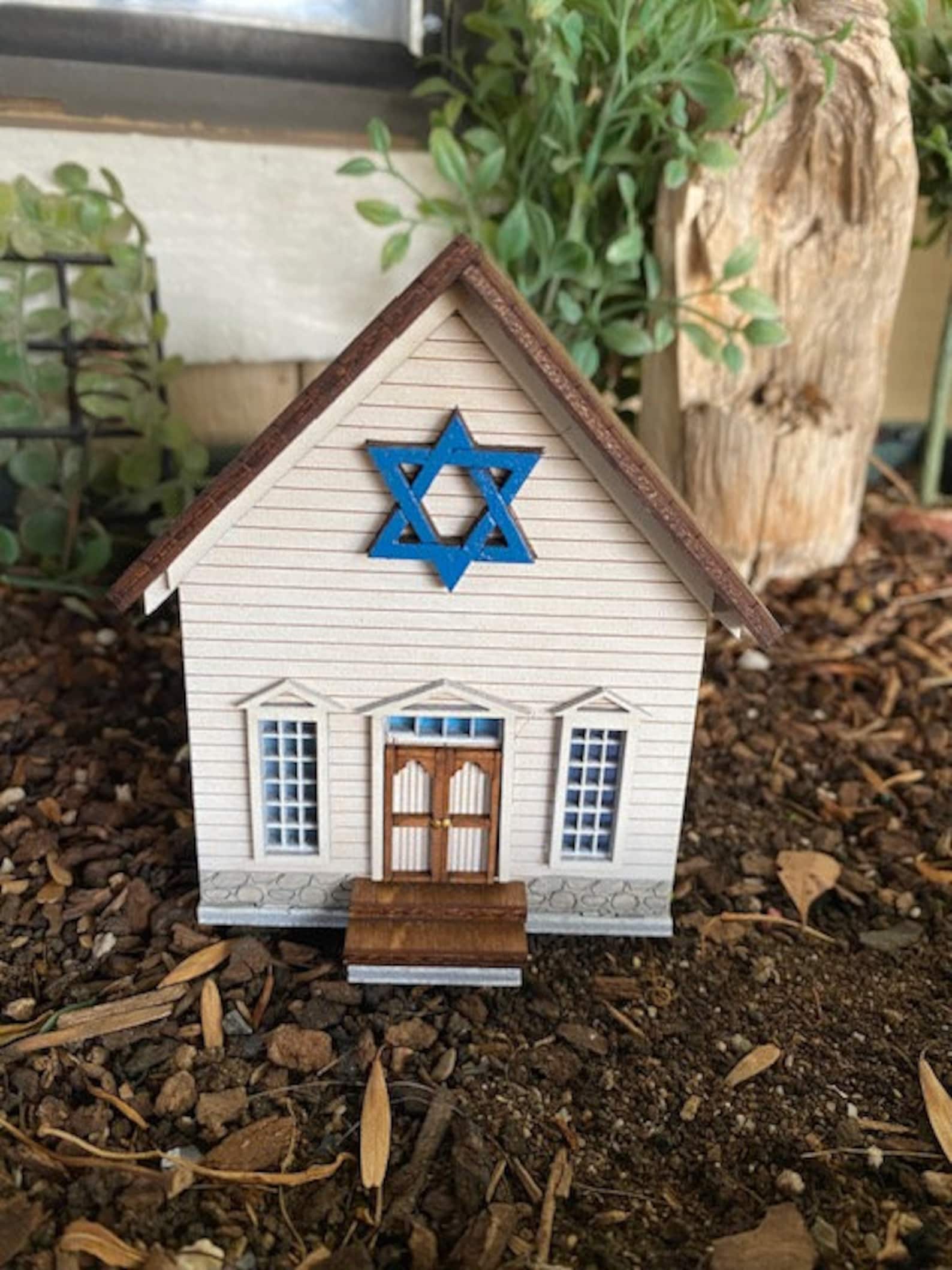 HO Miniature Rustic Synagogue With Star of David 1:87 Scale Western ...