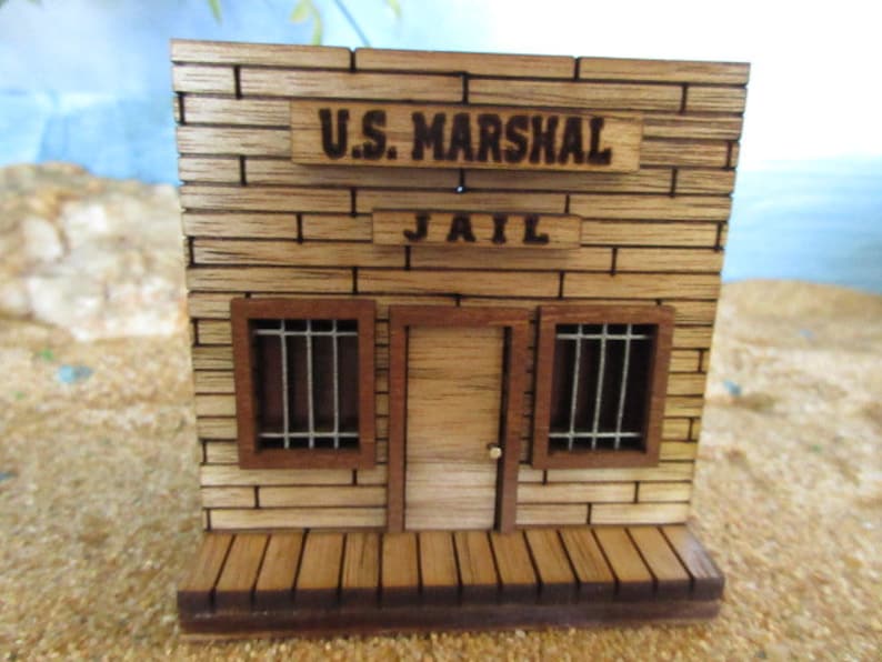 HO Scale 1:87 Miniature Old Western US Marshal and Jail House, Model ...
