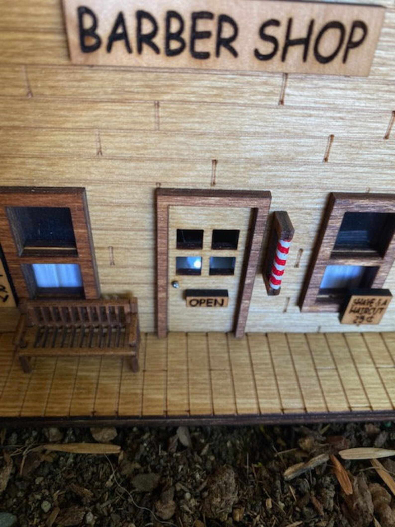 O Scale Miniature Old Western Barber Shop/dentist Rustic Building ...