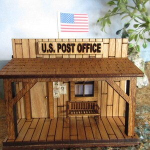 Miniature Old Western US Post Office Rustic Building American Old West ...