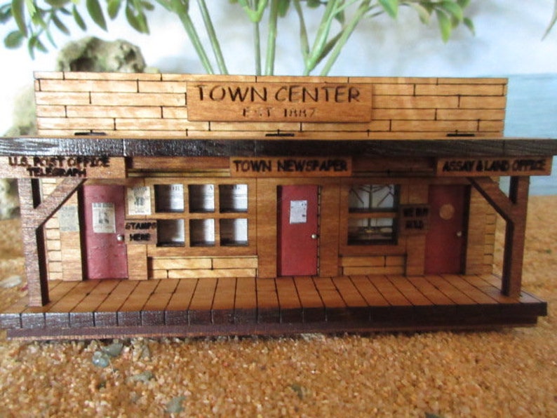 HO Scale Miniature Old Western Town Center Rustic Building - Etsy
