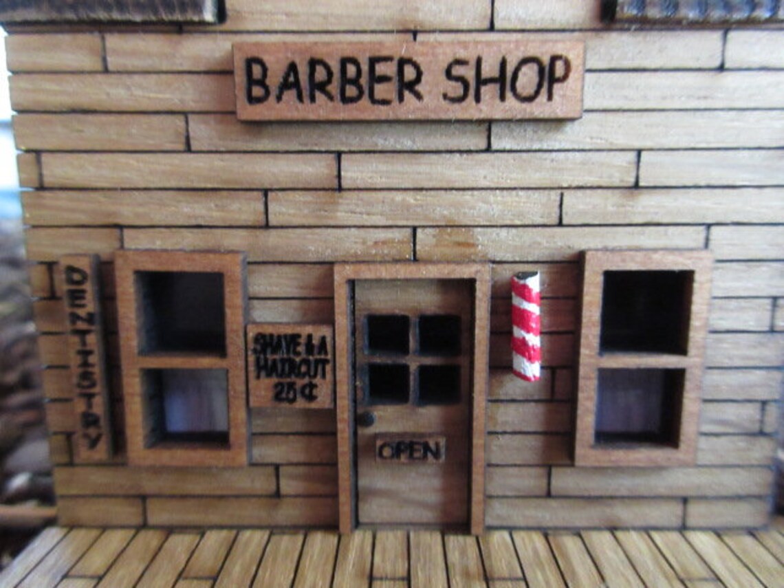 HO Scale Miniature Old Western Barber Shop/dentist Rustic Building ...
