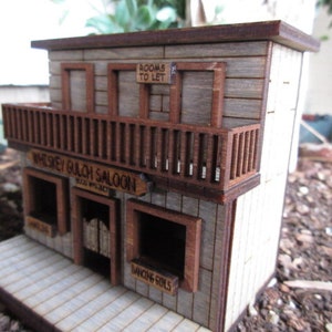 HO Scale Miniature Old Western Whiskey Gulch Saloon Rustic Building ...