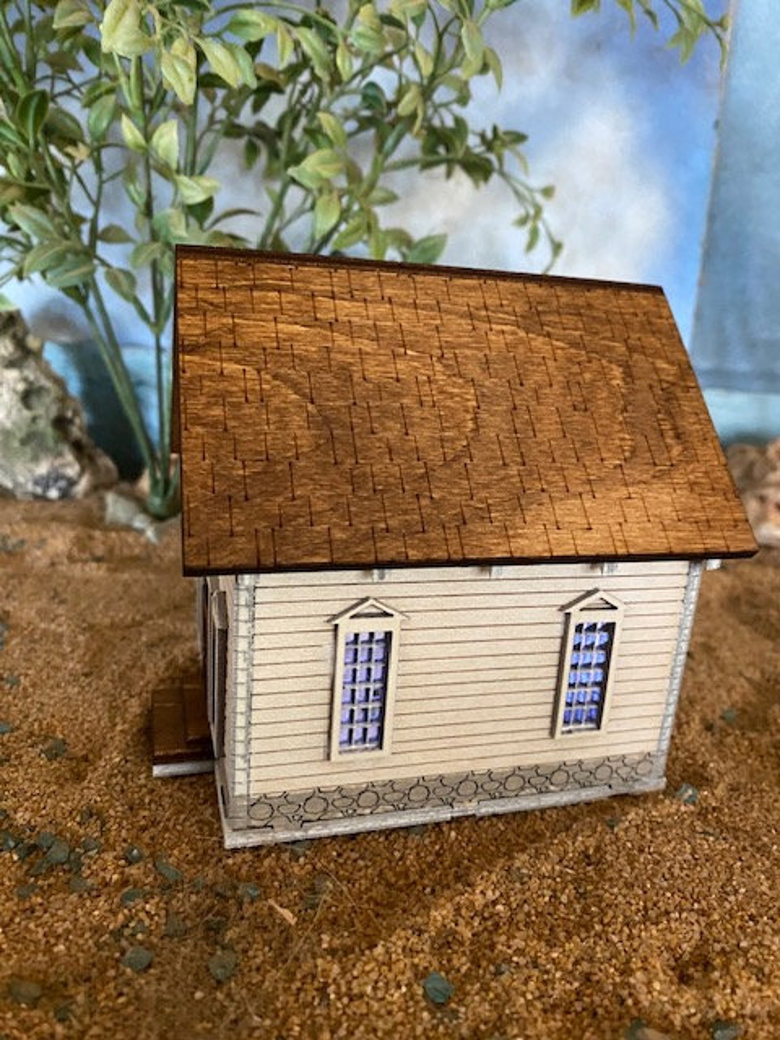 HO Miniature Rustic Synagogue With Star of David 1:87 Scale Western ...