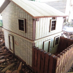 HO Scale Old West Gunsmith Building 1:87 Miniature Western Rustic Train ...