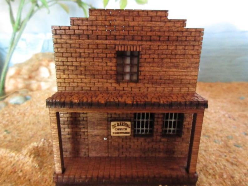 HO Scale Miniature Gunsmoke Dodge City Marshal Office/jail Matt Dillon ...