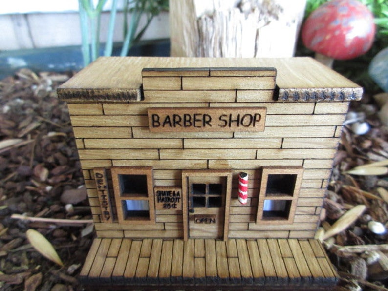 HO Scale Miniature Old Western Barber Shop/dentist Rustic Building ...