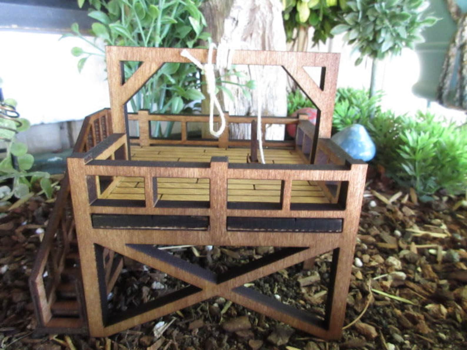 O Scale Miniature Old Western Gallows Train Decor Accessories 1:43 ...