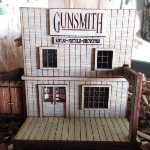 HO Scale Miniature Old Western Town Center Rustic Building - Etsy
