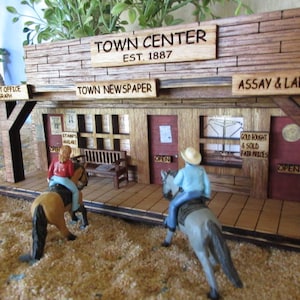 O Scale Miniature Old Western Town Center Rustic Building American Old ...