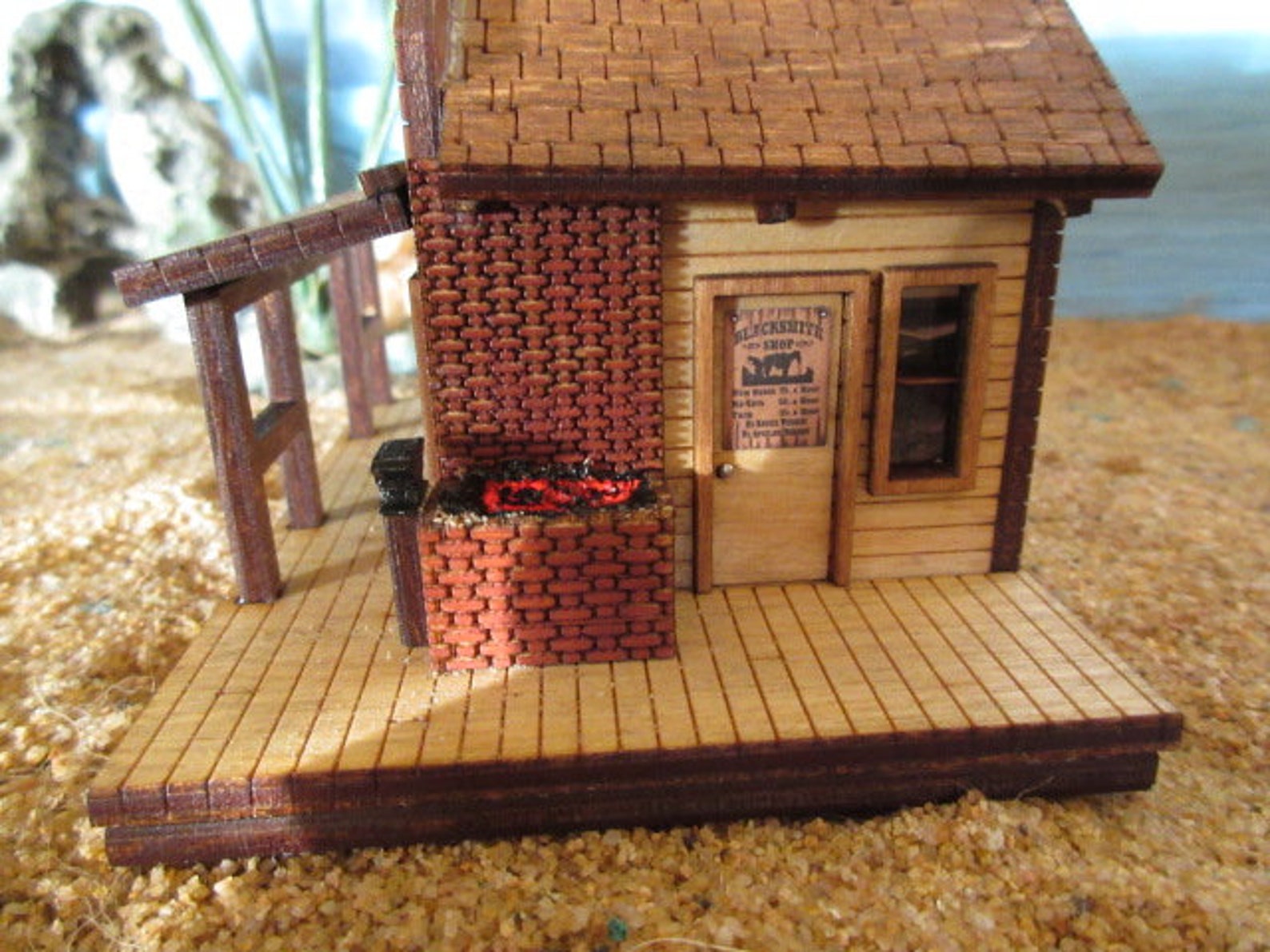 HO Scale 1:87 Miniature Blacksmith, Farrier, Miniature Old Western ...
