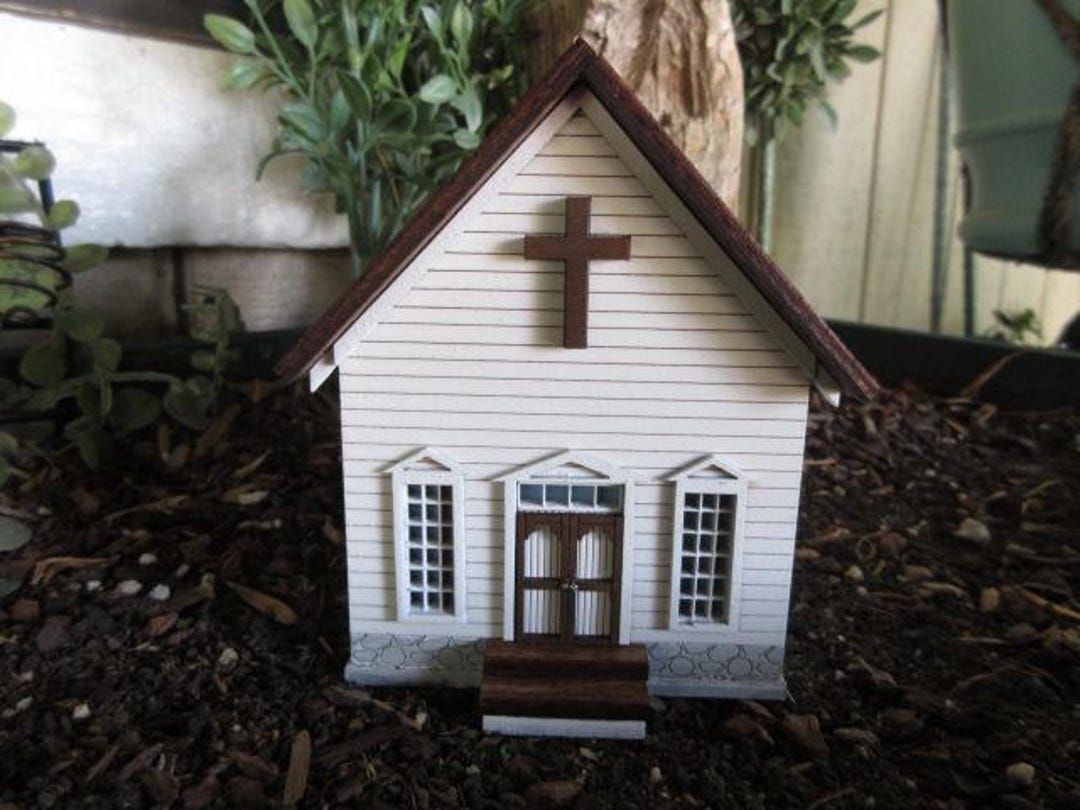 HO Miniature Christian Church 1:87 Scale Western Train Exhibit Decor - Etsy