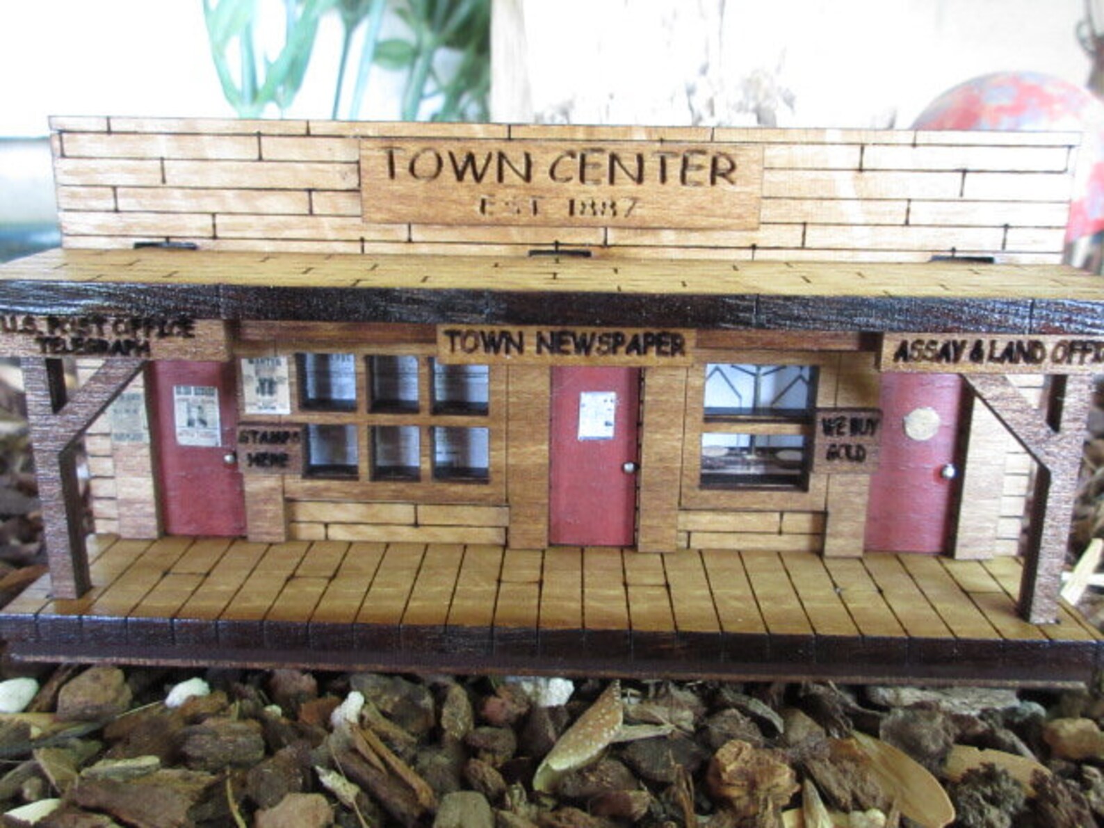 HO Scale Miniature Old Western Town Center Rustic Building American Old ...