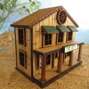 HO Scale 1:87 Grand Central Hotel, Deadwood, Old West Miniature Rustic ...