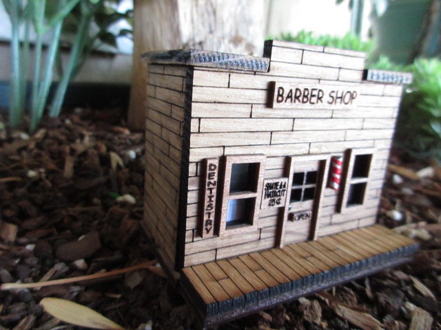 HO Scale Old West Barber Shop/Dentist — Old West Miniatures