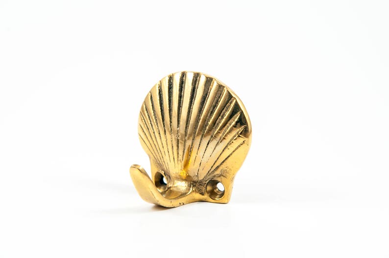 Brass Beach Seashell Clamshell Hook, Medium Size - Etsy