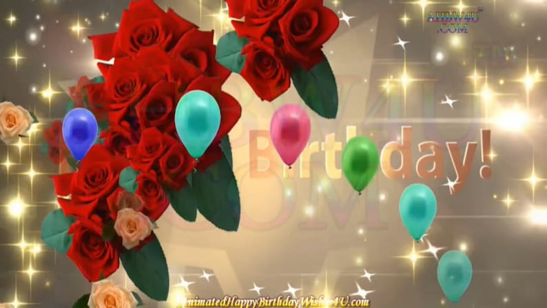 Animated Happy Birthday GIF: Balloons & Confetti (digital Download) - Etsy