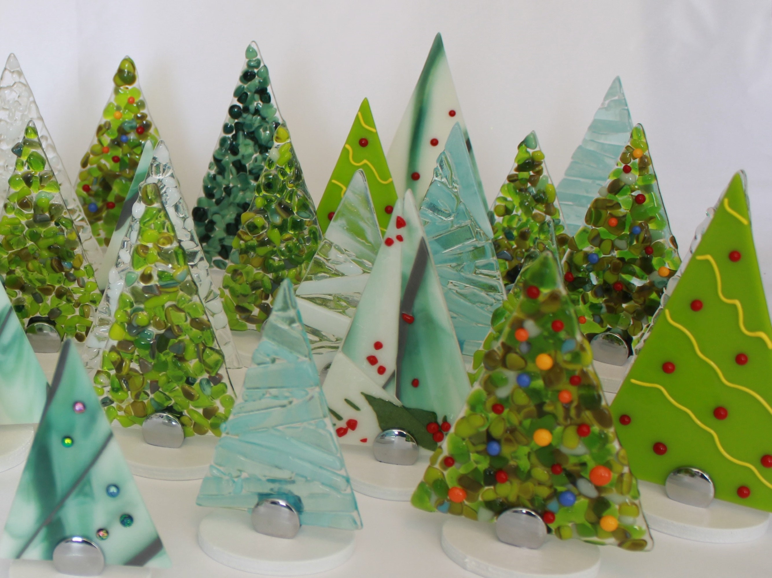 Set of 3 Miniature Glass Christmas Trees - Etsy