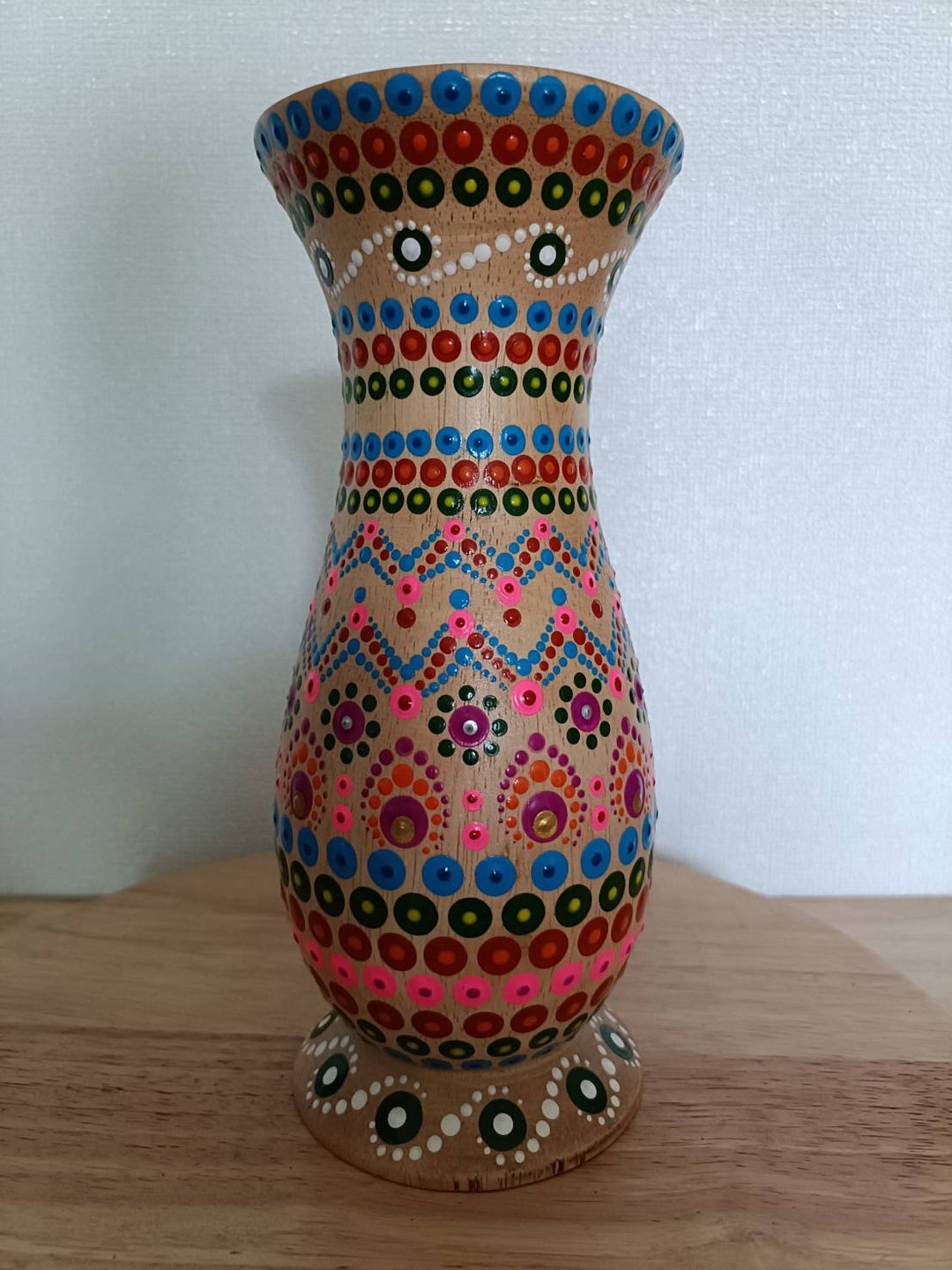 Flower Vase, Home Decoration, Hand Painted Vase With Beautiful Dot ...