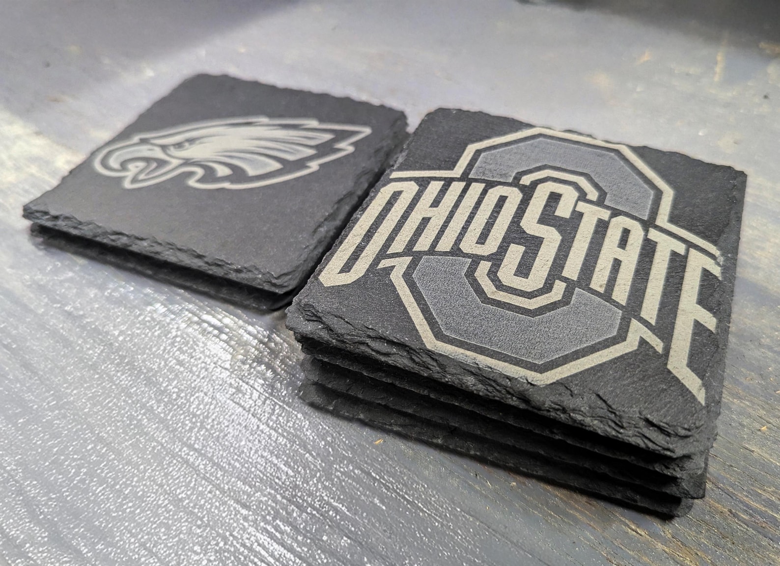 Custom Laser Engraved Slate Coaster: Personalized Photo, Logo, or QR ...