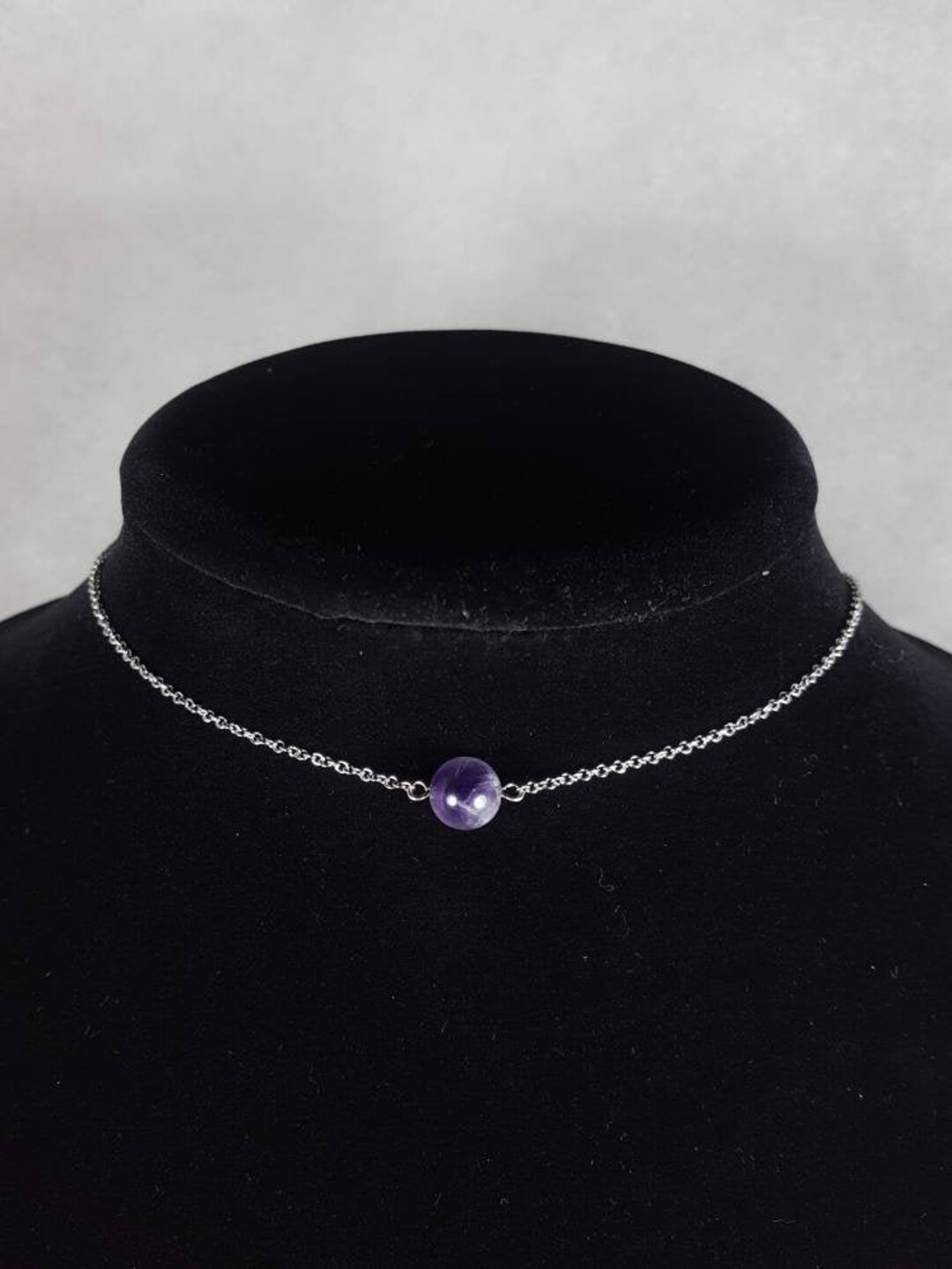 Amethyst Chain Necklace Amethyst Chain Pendant Amethyst Chain Choker ...