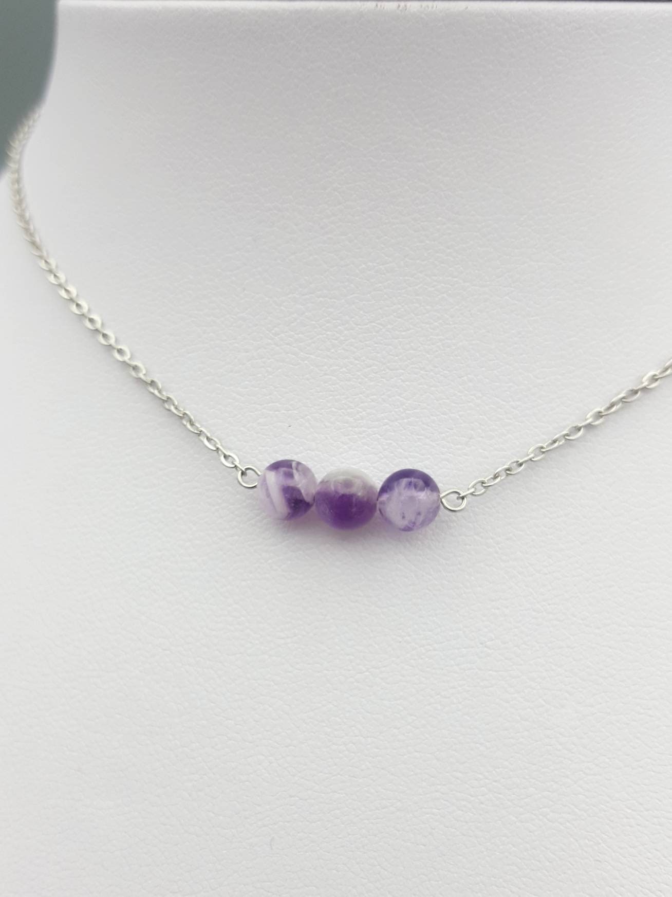 Amethyst Necklace Amethyst Silver Necklace Amethyst Chain | Etsy