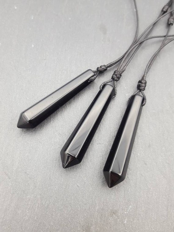 Obsidian pendulum necklace store
