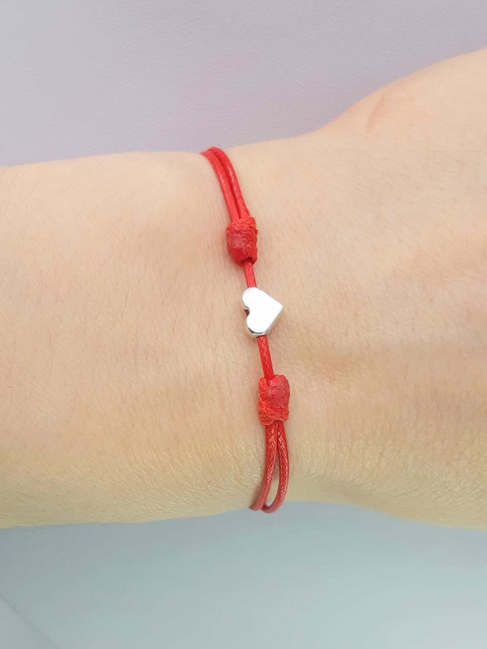 Red Cord Bracelet Adjustable Red String Bracelet Red Rope - Etsy