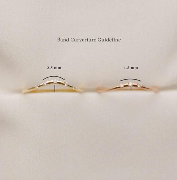 Contour Wedding Band Curved Band Nesting Wedding Band Bezel Set Diamond Band Stacking Wedding Band The Contour Band Etsy
