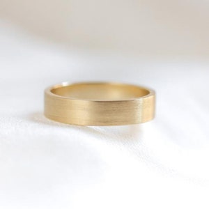 Matte Gold Wedding Band Men's and Women's Matching Rings His and Hers ...