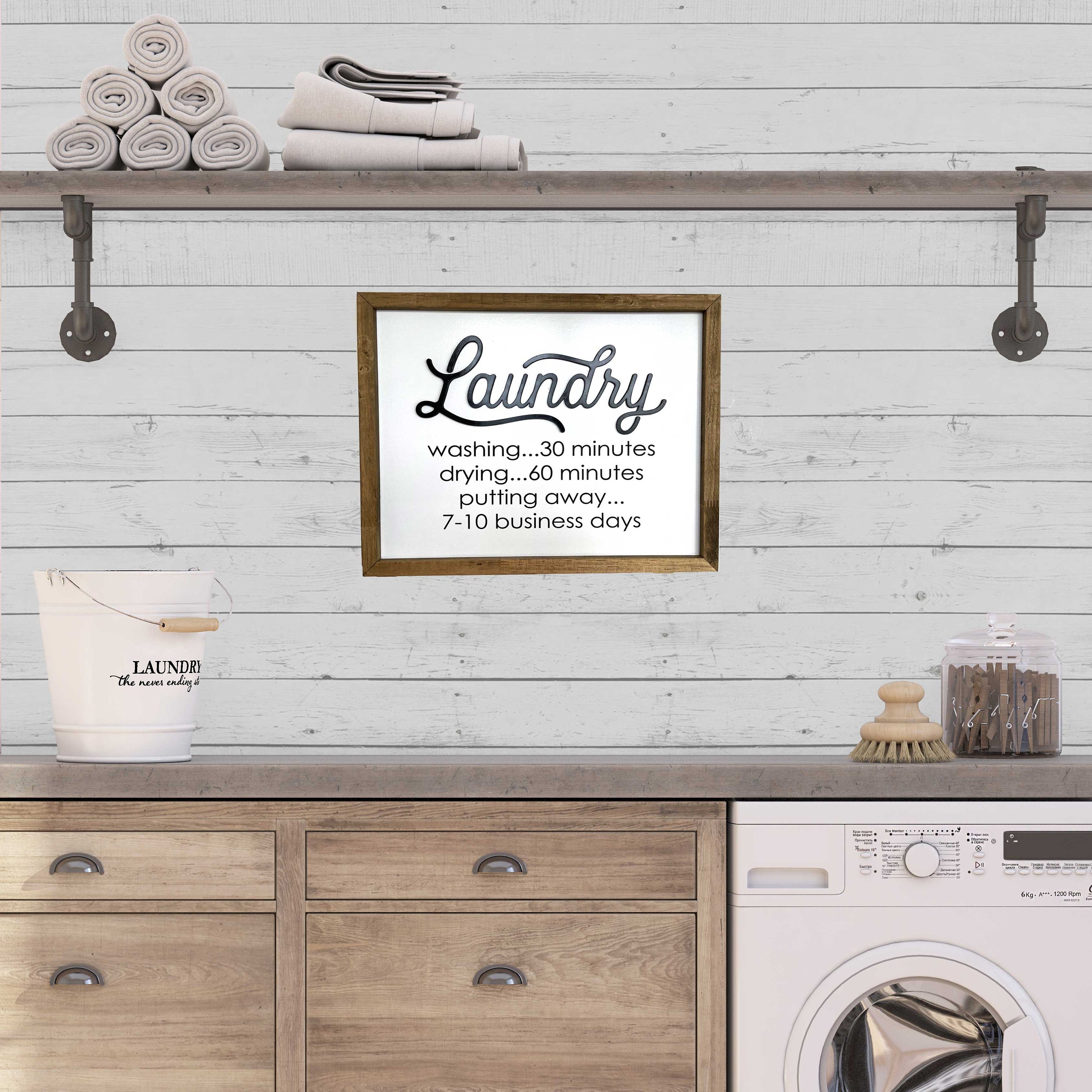 Rustic Laundry Sign Funny Laundry Room Sign Wood, New Home Gift for ...