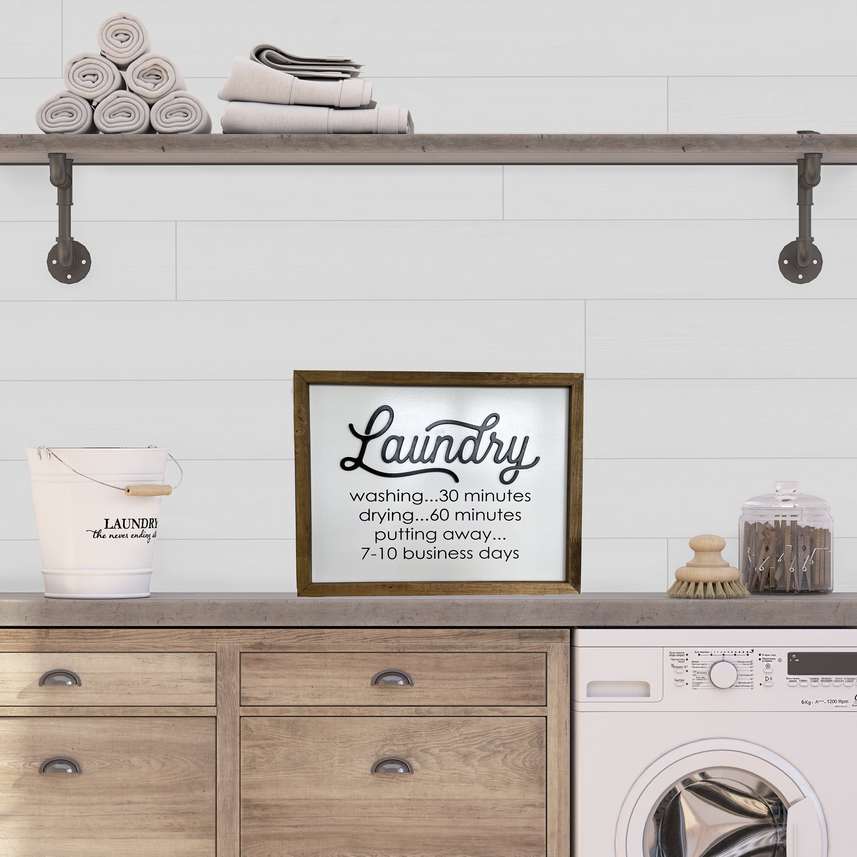 Rustic Laundry Sign Funny Laundry Room Sign Wood, New Home Gift for ...