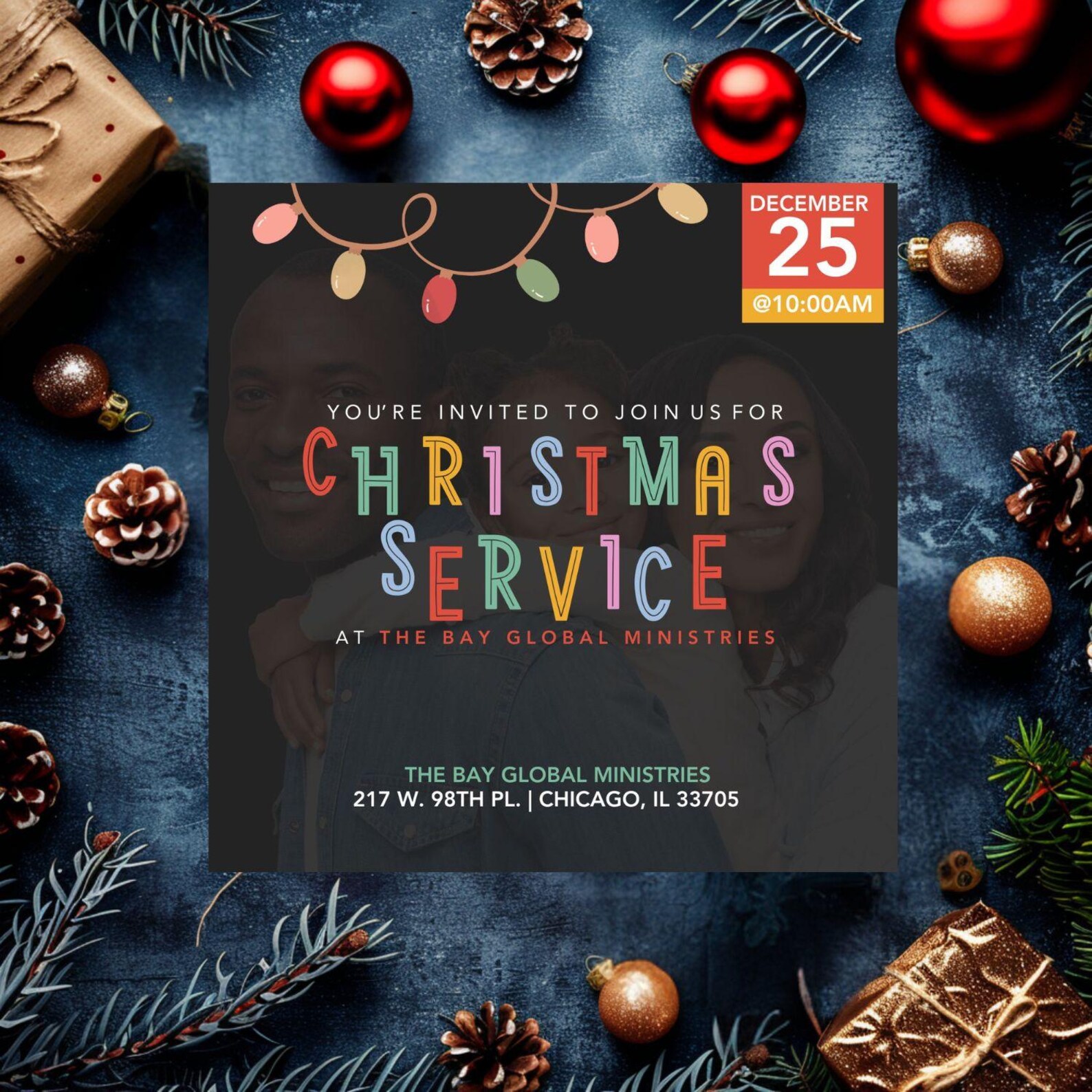 Christmas Service Flyer, Christmas Church Service Flyer, Christmas Eve ...